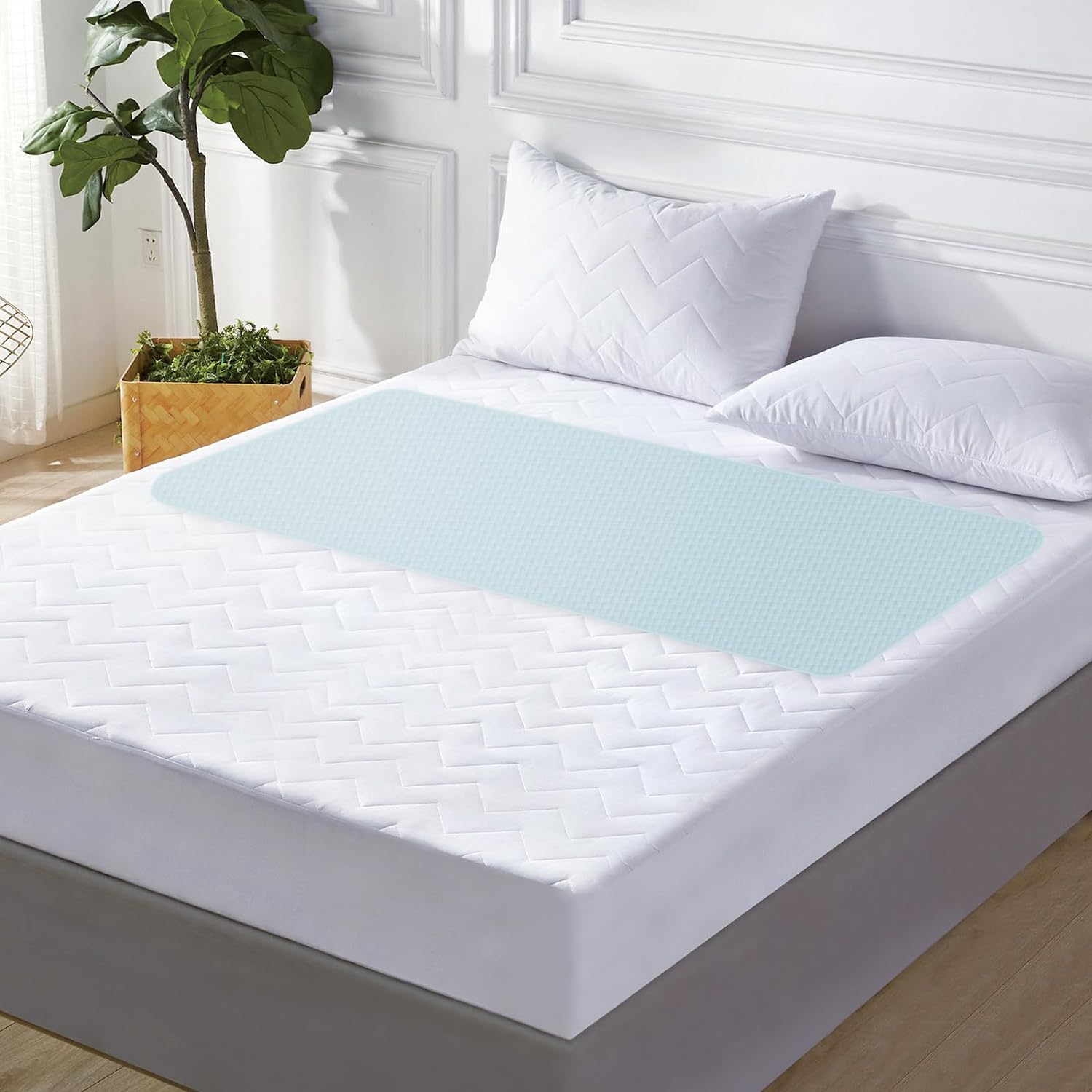 Washable Bed Pads for Incontinence,34"X52" Large Pee Pads,Cloth Bed Pa ...